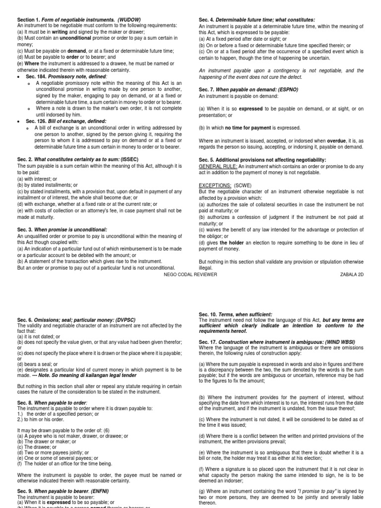Midterms CODAL Rev | PDF | Negotiable Instrument | Promissory Note