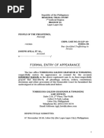 Formal Entry of Appearance As Counsel For The Defendants: Plaintiffs ...