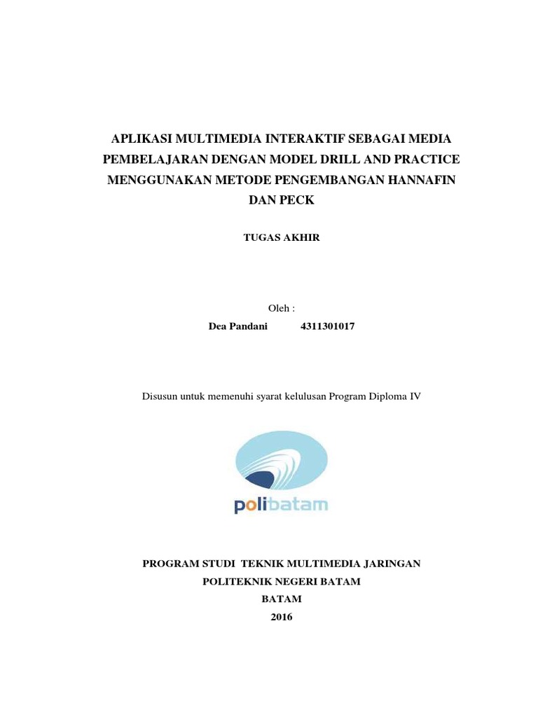 Aplikasi Multimedia Interaktif Sebagai Media Pembelajaran Dengan Model ...