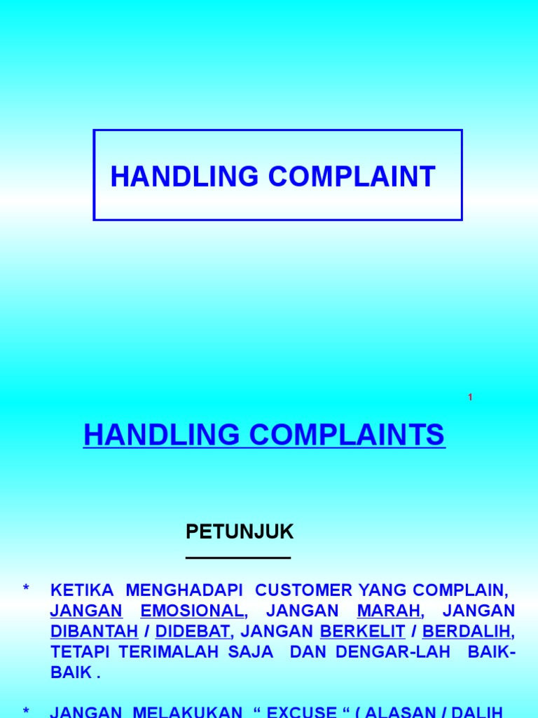 Handling Komplain | PDF