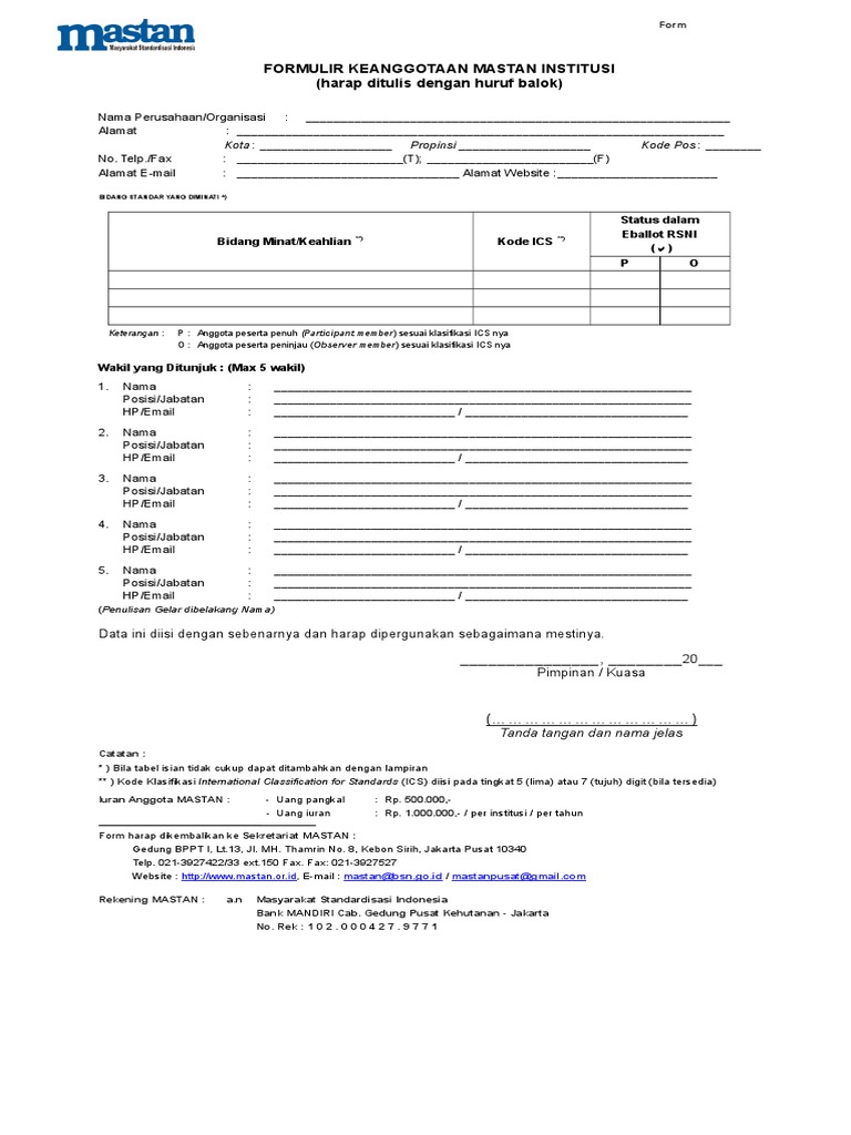 Formulir Pendaftaran | PDF