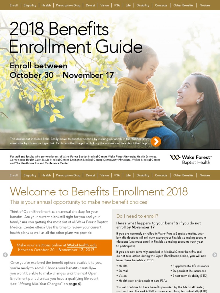 2018 Benefits Enrollment Guide | PDF | Mobile App | Health Care