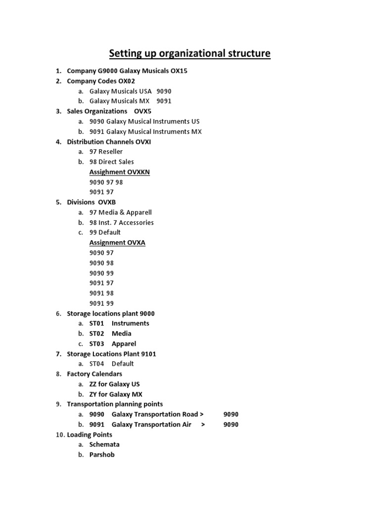 Organizational Structure for Galaxy Musicals | PDF