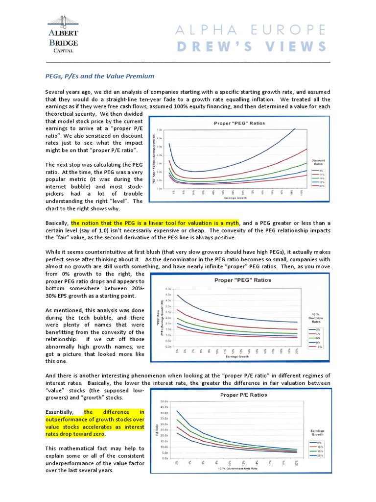 PEGS and The Value Premium | PDF | Peg Ratio | Corporations