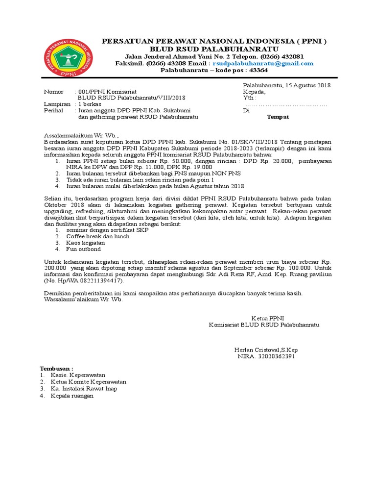 Surat Edaran Iuran Bulanan Ppni | PDF | Kesehatan Holistik