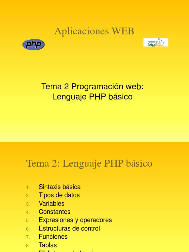 Tema 2 Php Pdf Comillas Php 