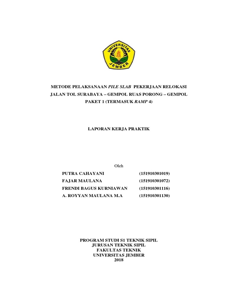 Laporan Magang Anak UNEJ | PDF