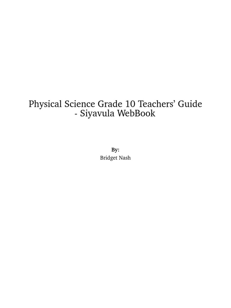 Physical Science Grade 10 Teachers Guide - Siyavula Webbook 1.1 PDF ...