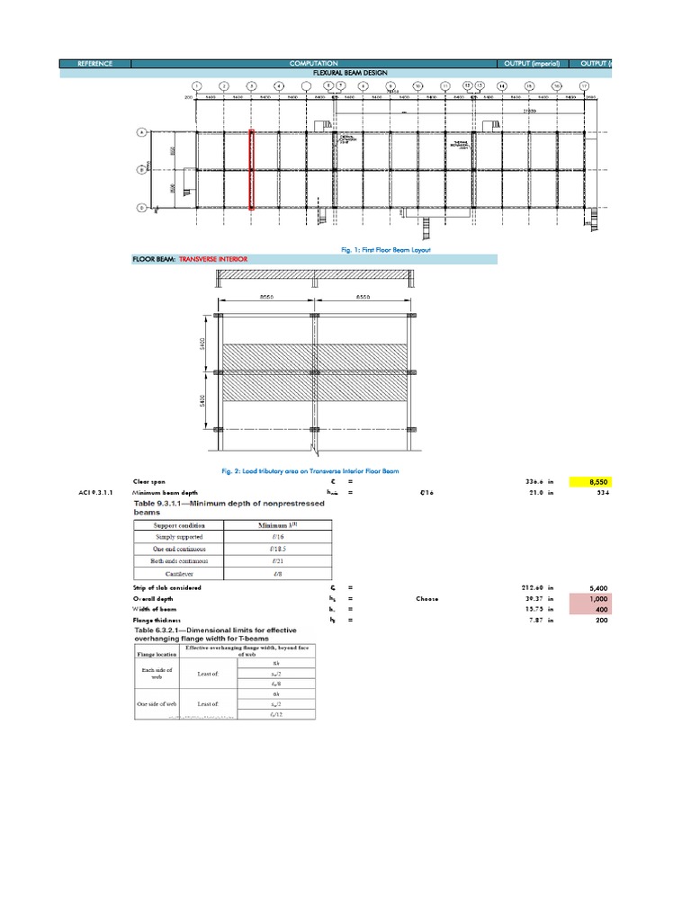 Reference Computation OUTPUT (Imperial) Output (M: Transverse Interior ...