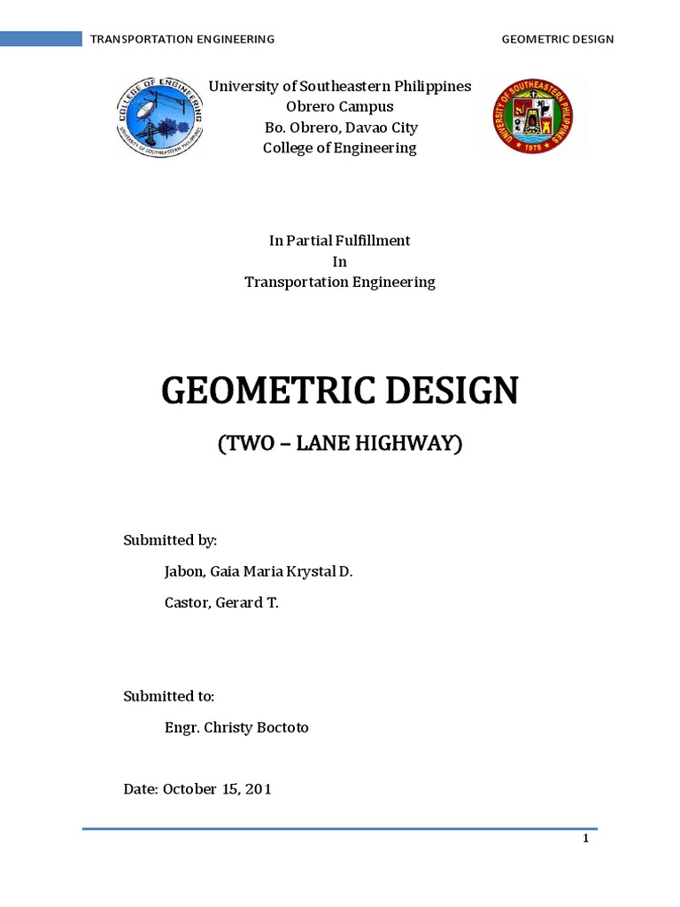 Geometric Design: (Two - Lane Highway) | PDF | Trigonometric Functions ...