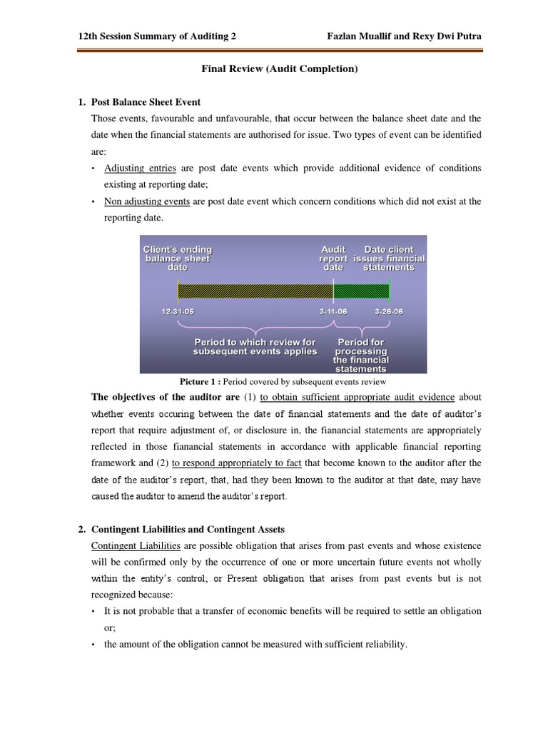 The Audit Process - Final Review | PDF | Going Concern | Auditor's Report