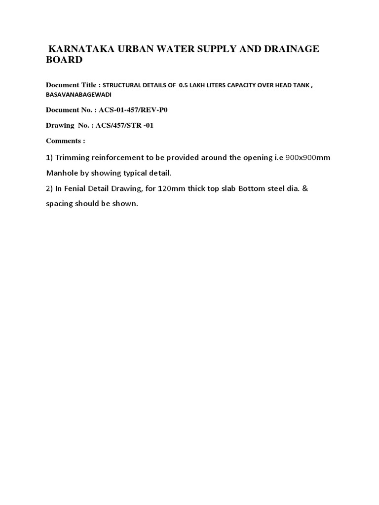 Karnataka Urban Water Supply and Drainage Board: Document Title | PDF