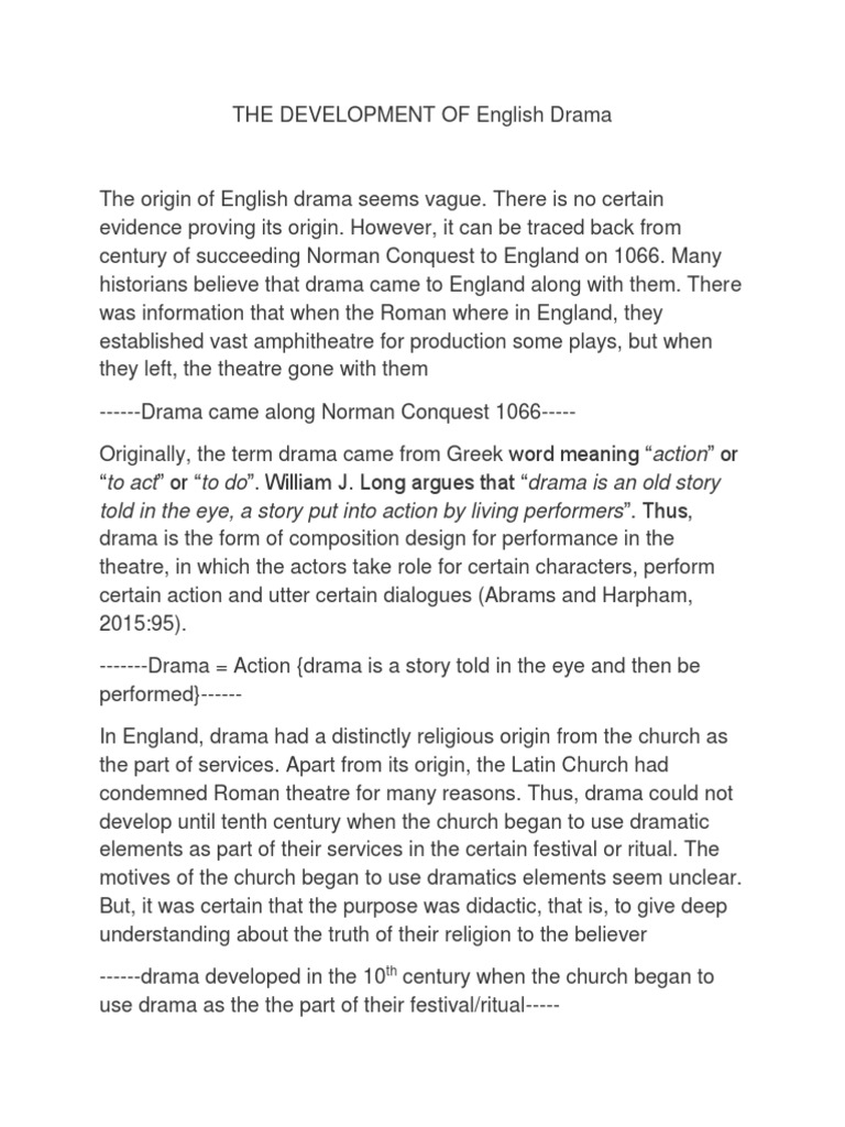The Development of English Drama | PDF | English Drama | Theatre