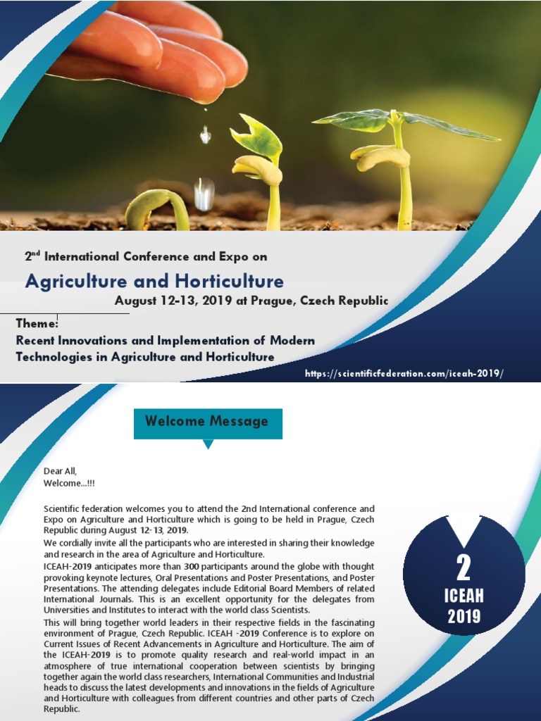 Agriculture& Horticulture Conference Brochure | PDF | Agriculture | Expert