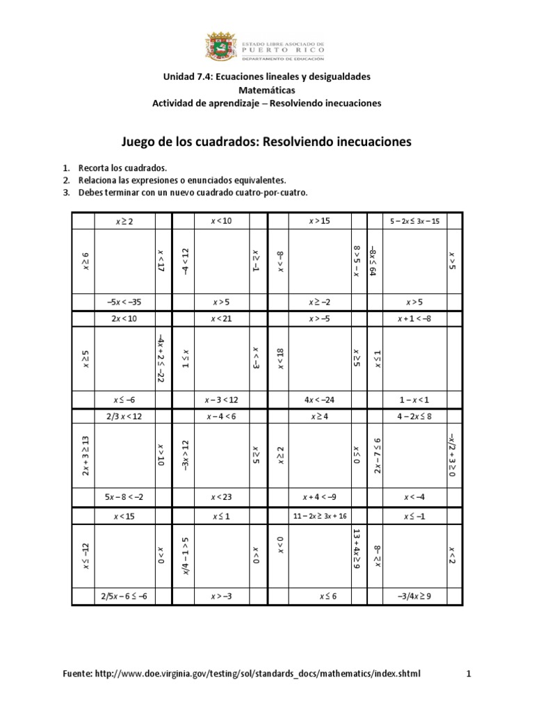 7.4 Actividad de Aprendizaje - Juego de Cuadrados-Resolviendo ...