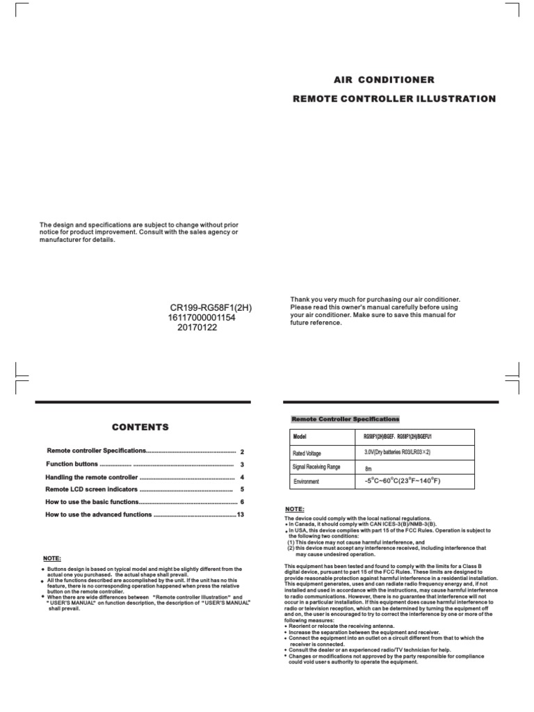 User Manual For Remote Midea Mission II Air Conditioners | PDF | Radio ...