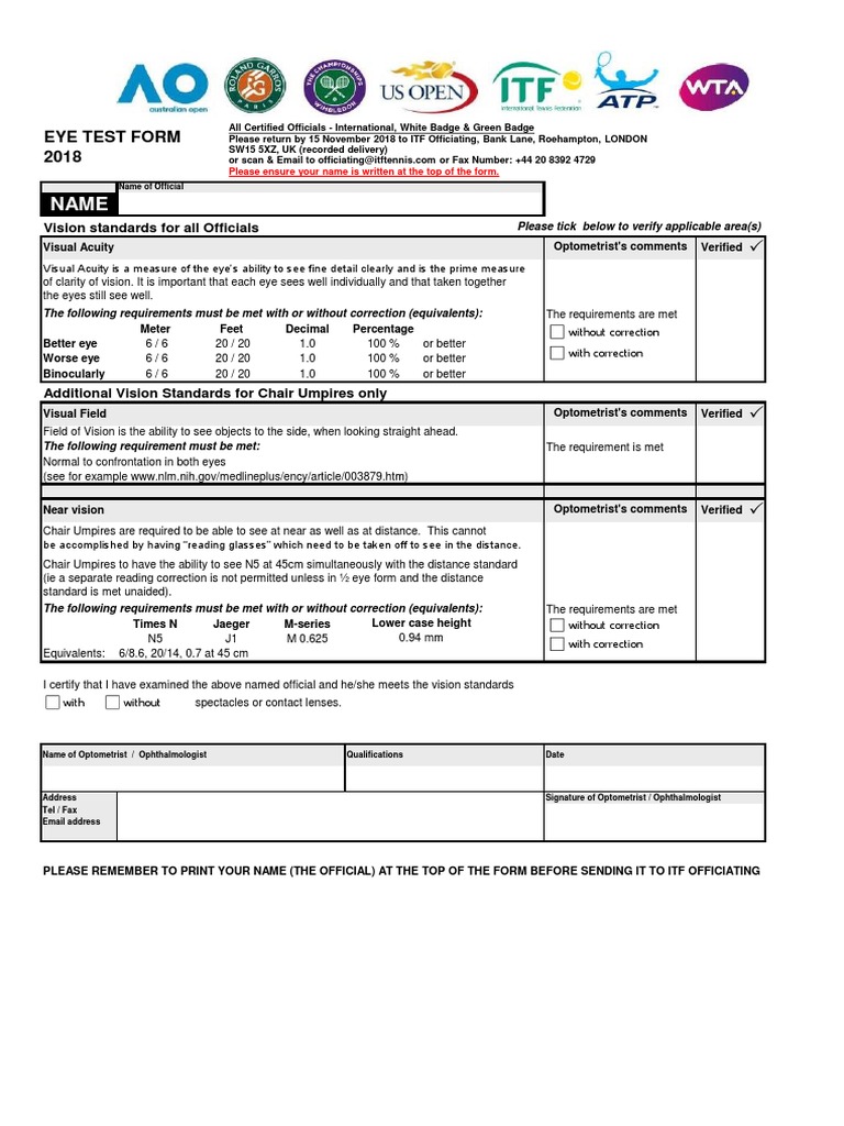 Eye Test Form 18 | PDF | Visual Acuity | Optometry
