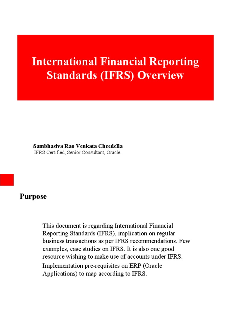 International Financial Reporting Standards (IFRS) Overview | PDF ...