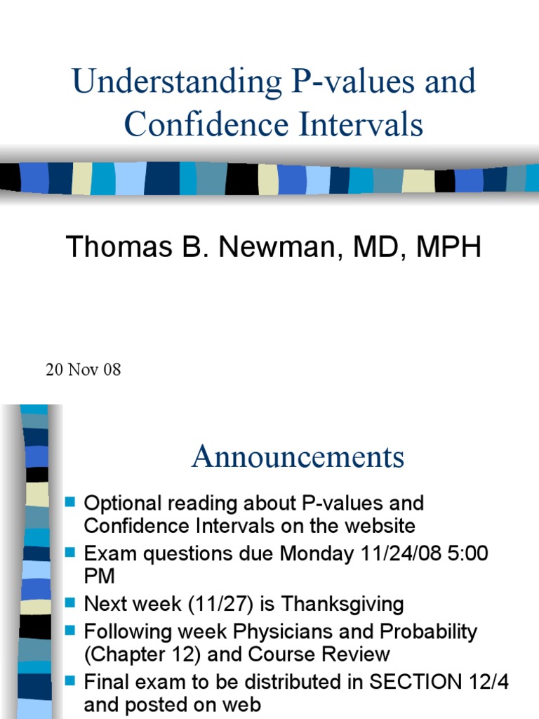 Understanding P - Values and CI 20nov08 | PDF | Statistical Hypothesis ...
