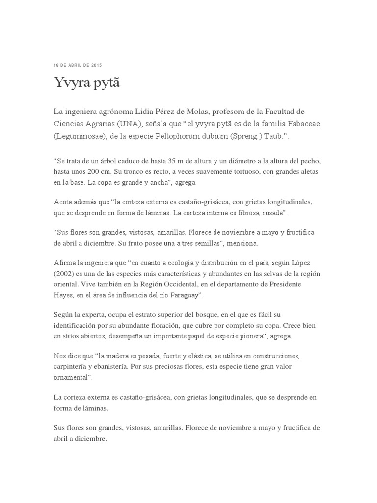 Yvyra Pyta 2018 | PDF | Arboles | Plantas