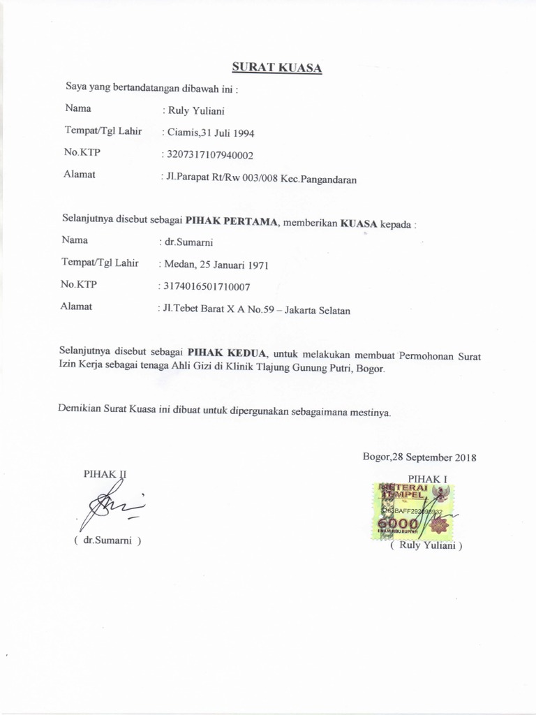 Surat Kuasa PDF | PDF