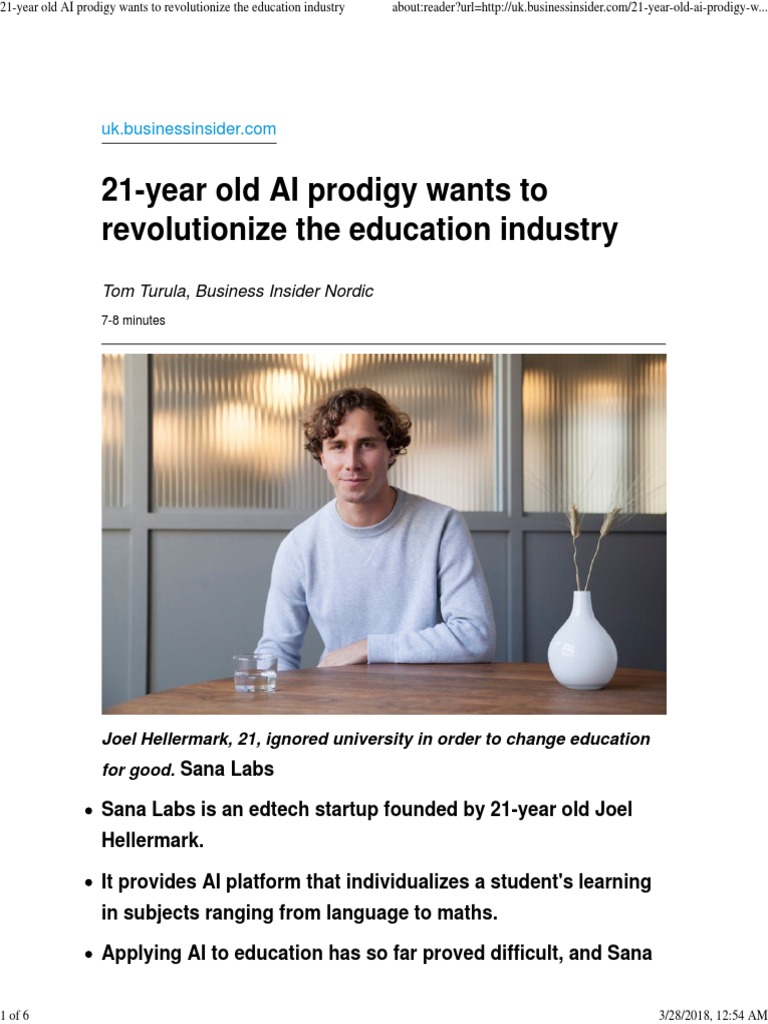 21-Year Old AI Prodigy Wants To Revolutionize The Education Industry ...