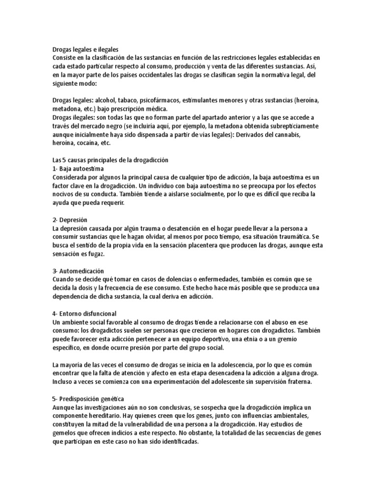 Drogas Legales E Ilegales Pdf Drogas Heroína