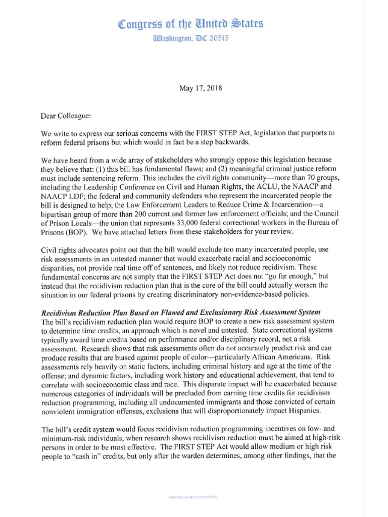 5.17.18 FIRST STEP Act | PDF | Recidivism | Prison 5.17.18 FIRST STEP Act | PDF | Recidivism | Prison