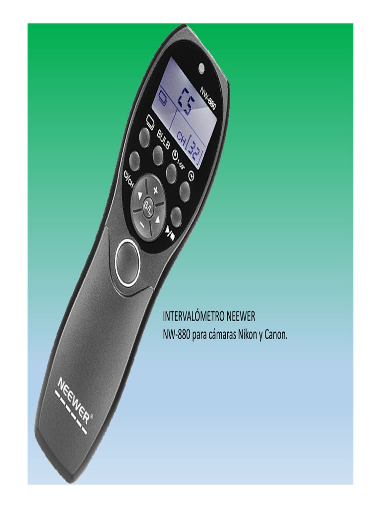 Manual del Intervalómetro Neewer NW-880 | PDF | Ocio