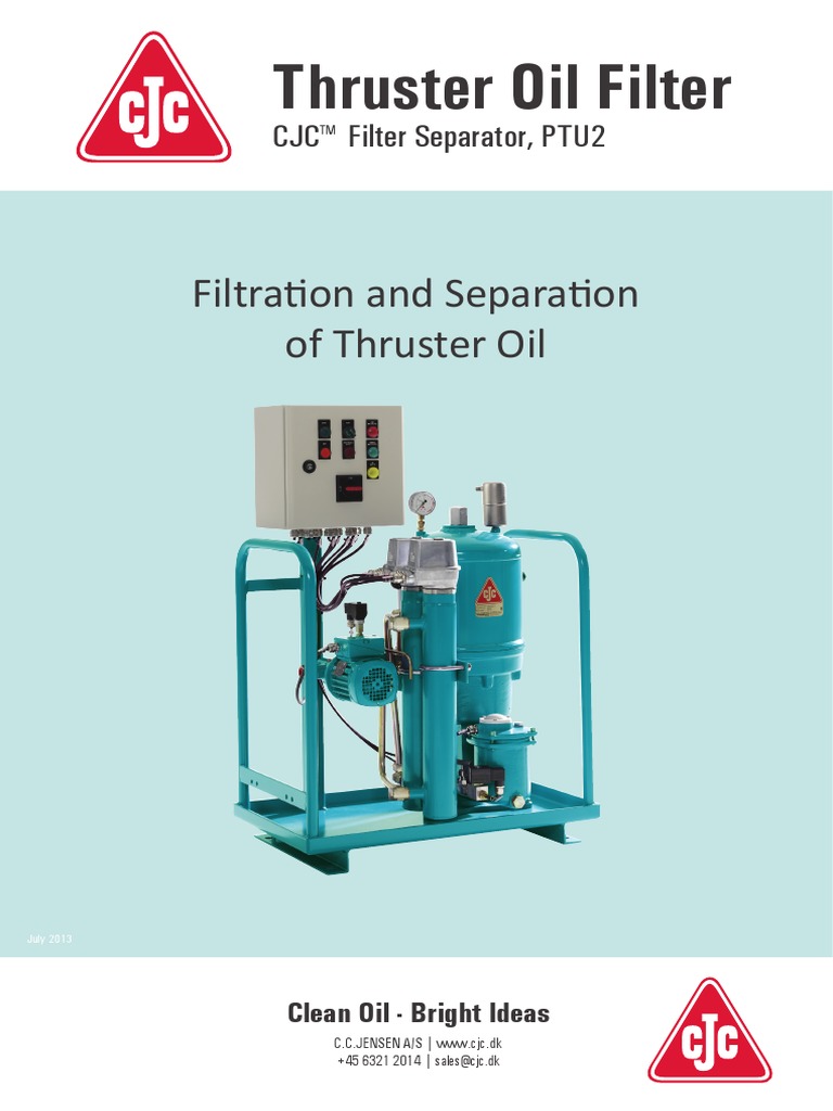 Thruster Oil Filter Compendium CJC 120713UK | PDF | Filtration | Pump