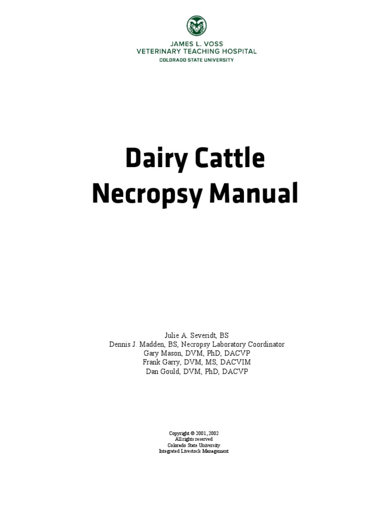 Dairy Cattle Necropsy Manual | PDF | Lung | Autopsy