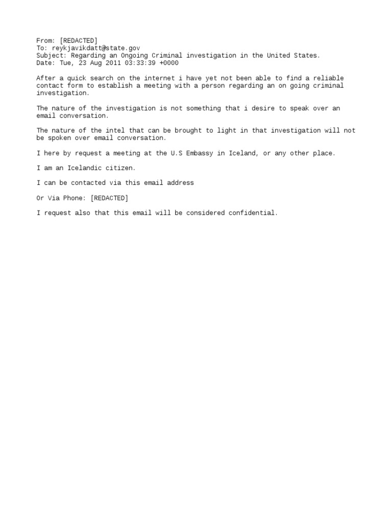 Sigurdur Thordarson FBI Email | PDF | National Security | Crime & Violence