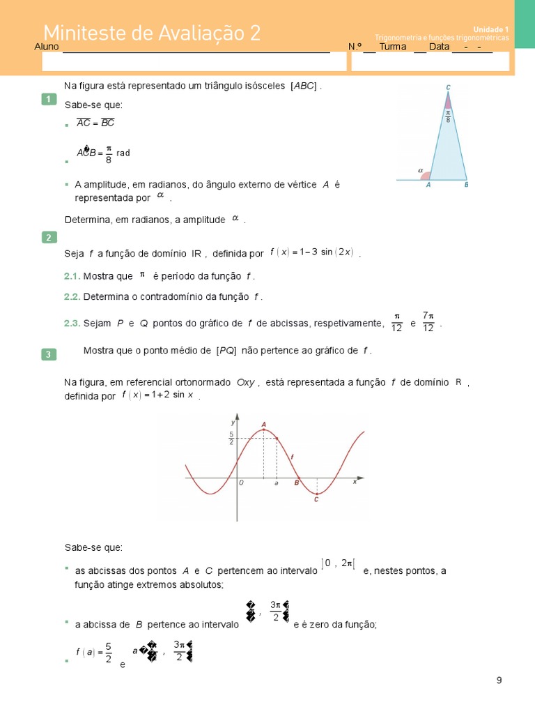 Resolução De Problemas Envolvendo Funções Trigonométricas ângulos E