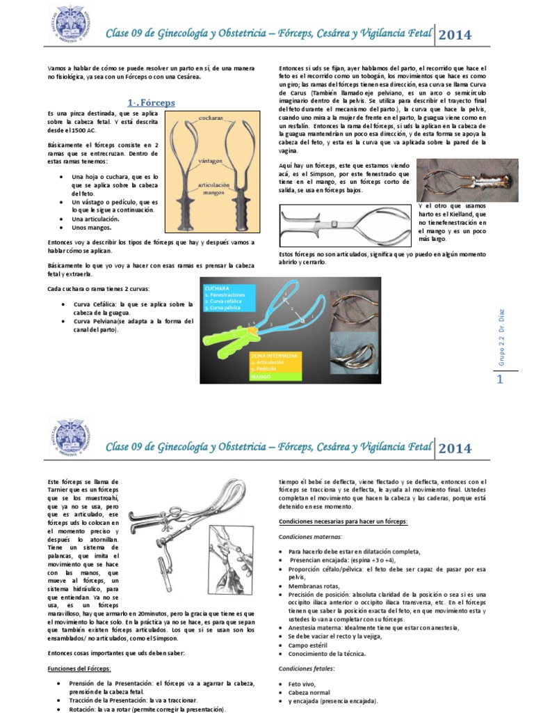 Uso de Fórceps en Parto y Cesárea | PDF | Placenta | Parto