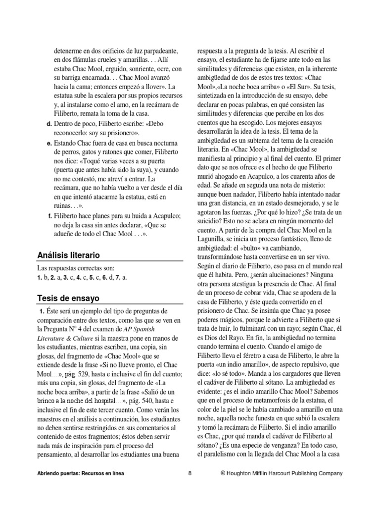 Páginas 8-11 Chac Mool | PDF | Cuentos | Sueño