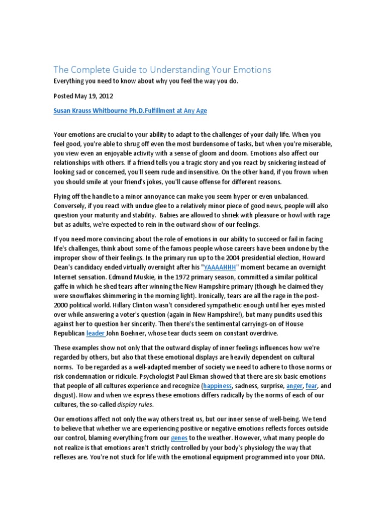 The Complete Guide To Understanding Your Emotions | PDF | Emotions ...