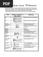 Italian Musical Terms | PDF | Tempo | Musical Compositions
