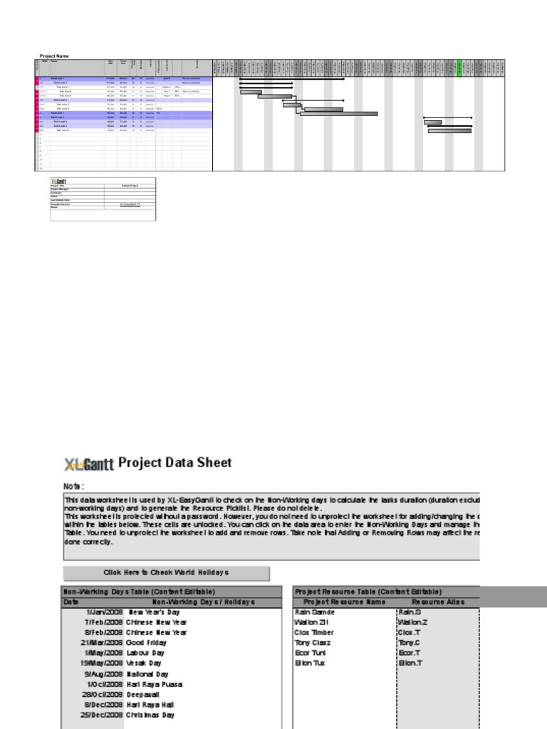XL EasyGantt V3 Gold 2 r1 | PDF | Microsoft Excel | Software