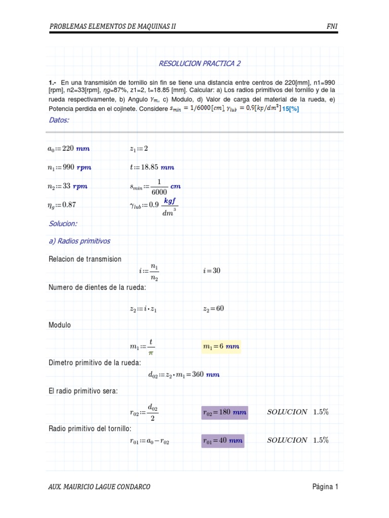Solucion Practica 2 I 2017 | PDF | Máquinas | Ingeniería mecánica