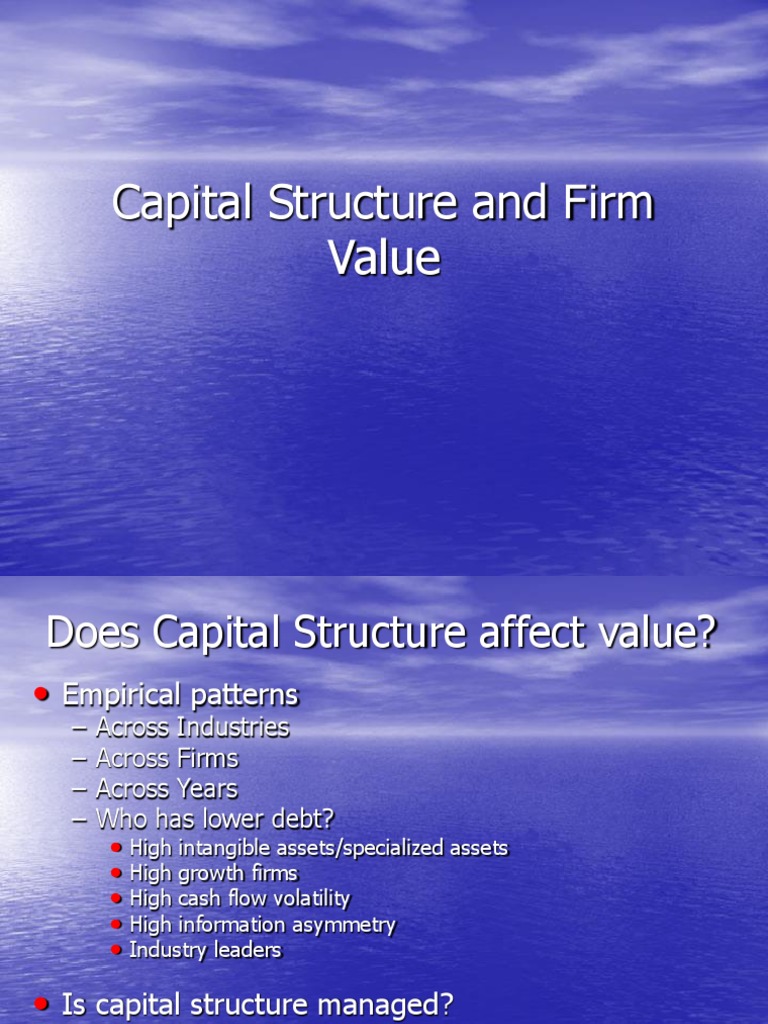 Capital Structure and Firm Value | PDF | Capital Structure | Financial ...