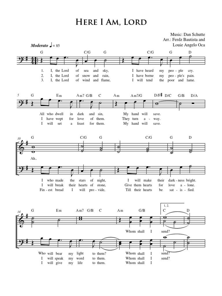 Here I Am Lord Guitar Chords