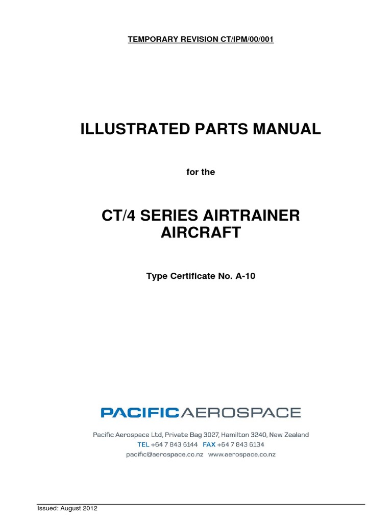 Ct4 Series Illustrated Parts Manual Rev1 | PDF | Specification ...
