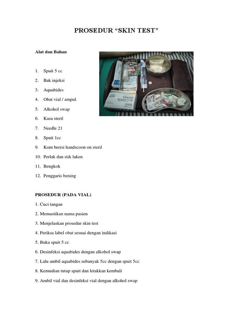 Prosedur Skin Test | PDF