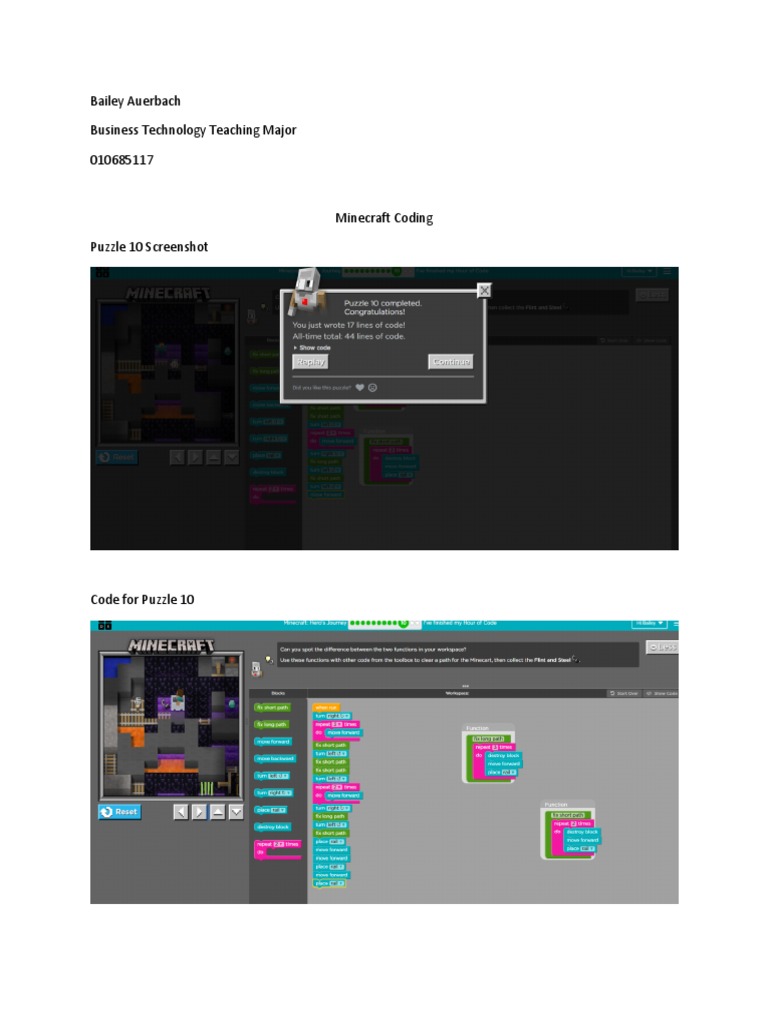Mine Craft Coding | PDF