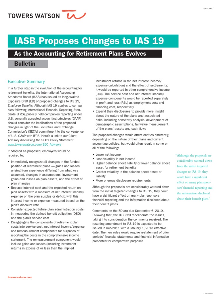 IASB Proposes Changes To IAS 19: As The Accounting For Retirement Plans ...