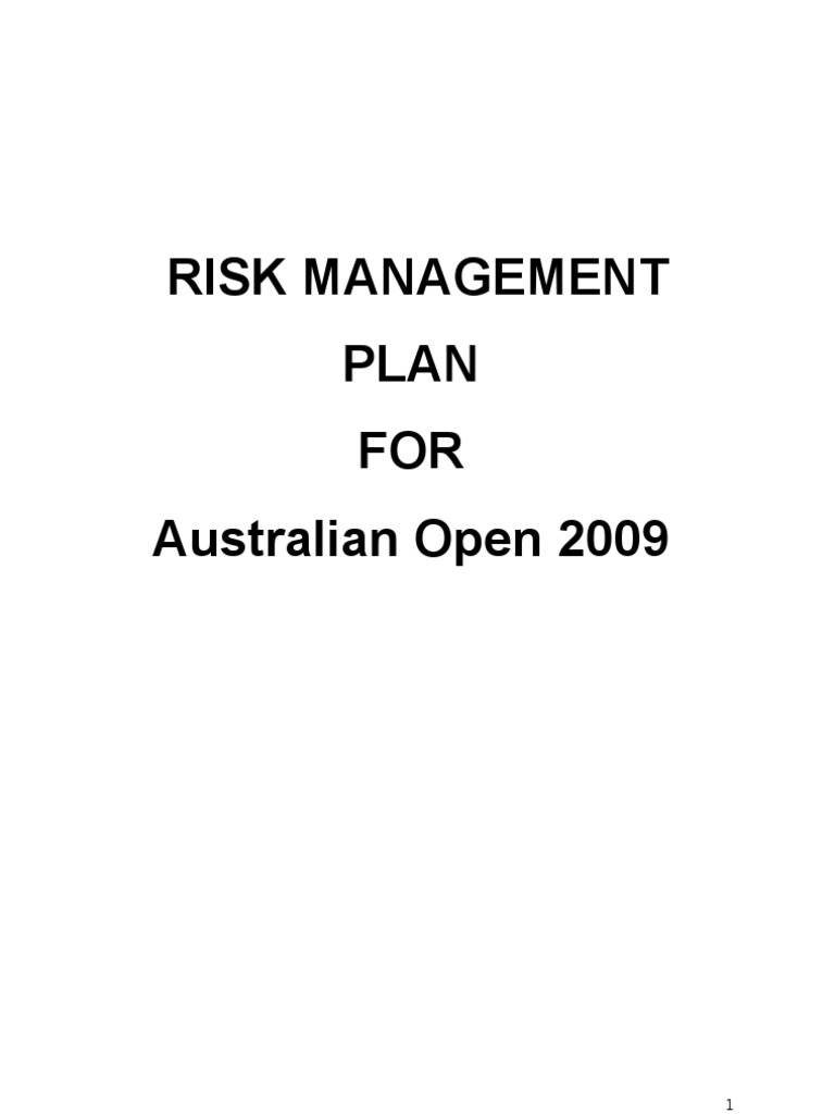 Australian Open Risk Management Plan | PDF | Risk Management | Risk
