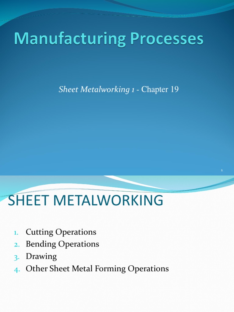 Sheet Metalworking 1 Chapter 19 Pdf Sheet Metal Metalworking