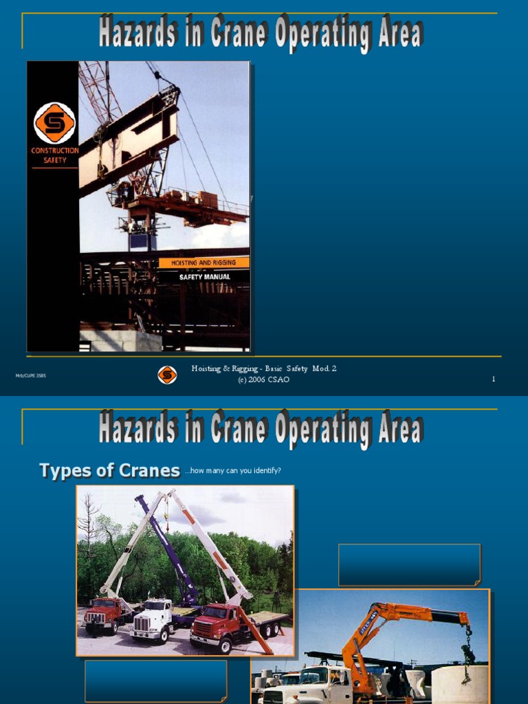 Hazards in Crane Operating Area: Objectives | PDF | Crane (Machine ...