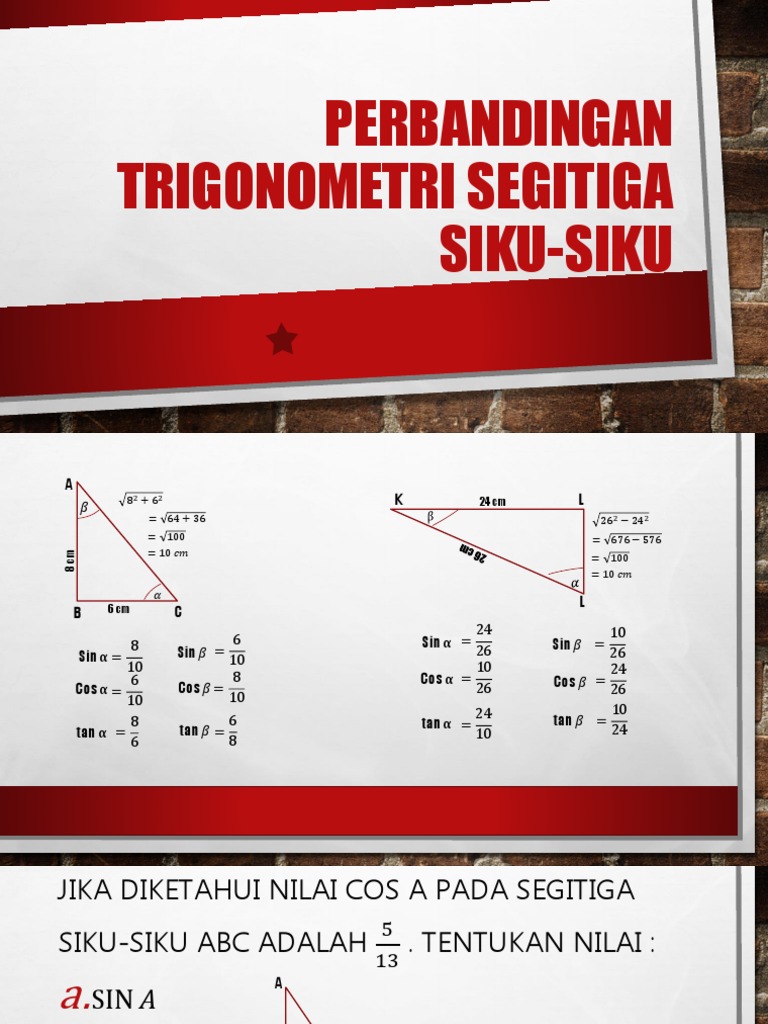 Perbandingan Trigonometri Segitiga Siku-Siku | PDF