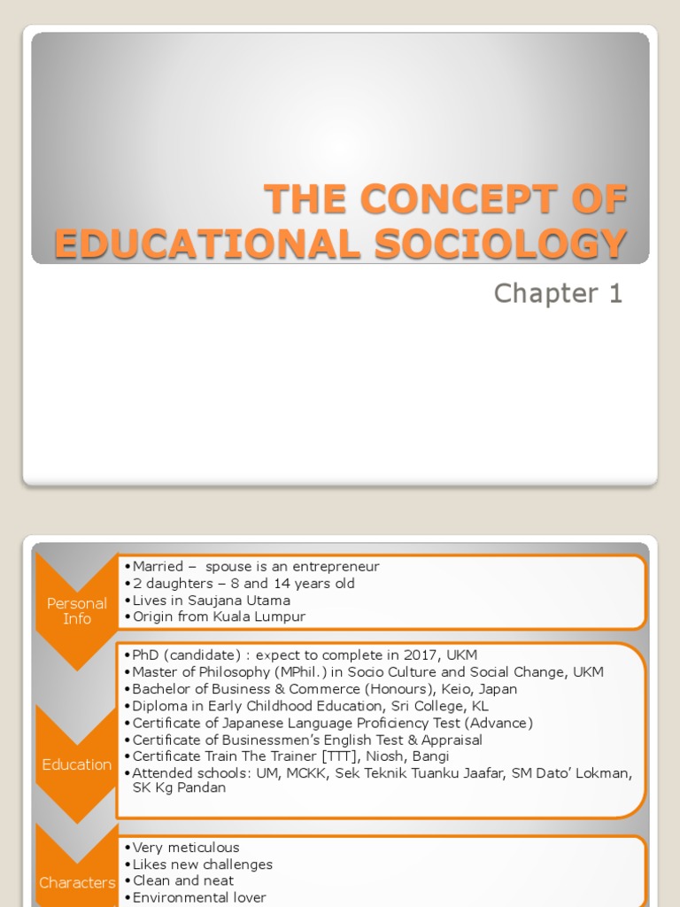 Chapter 1 (Latest) - The Concept of Educational Sociology | PDF ...